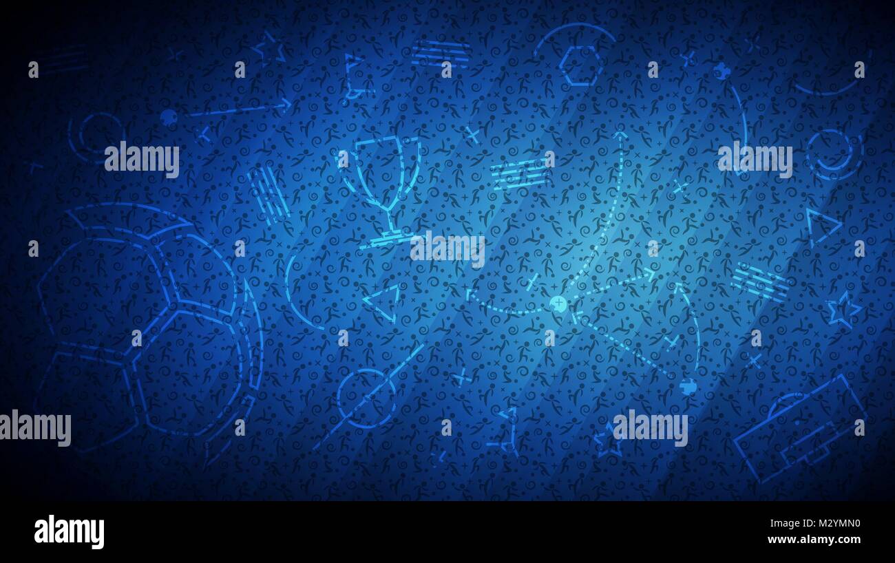 Football championship background. Vector illustration of abstract blue ...