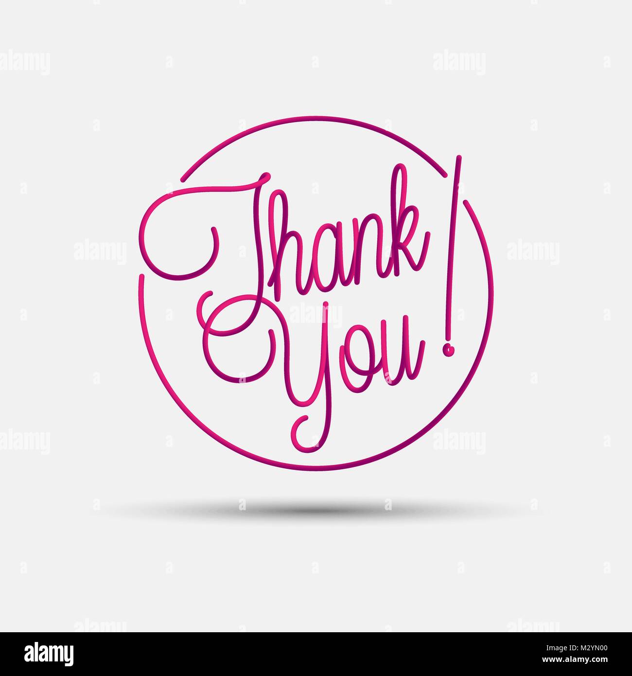 Thank you blended interlaced creative lettering. Trendy vector liquid ...
