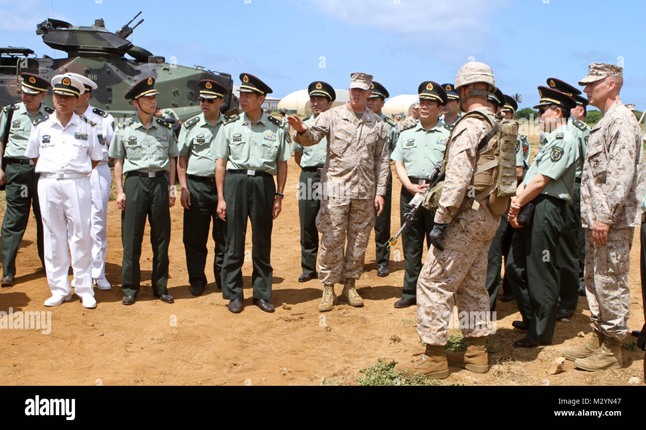 People's Liberation Army officers observe a Marine Corps capability ...