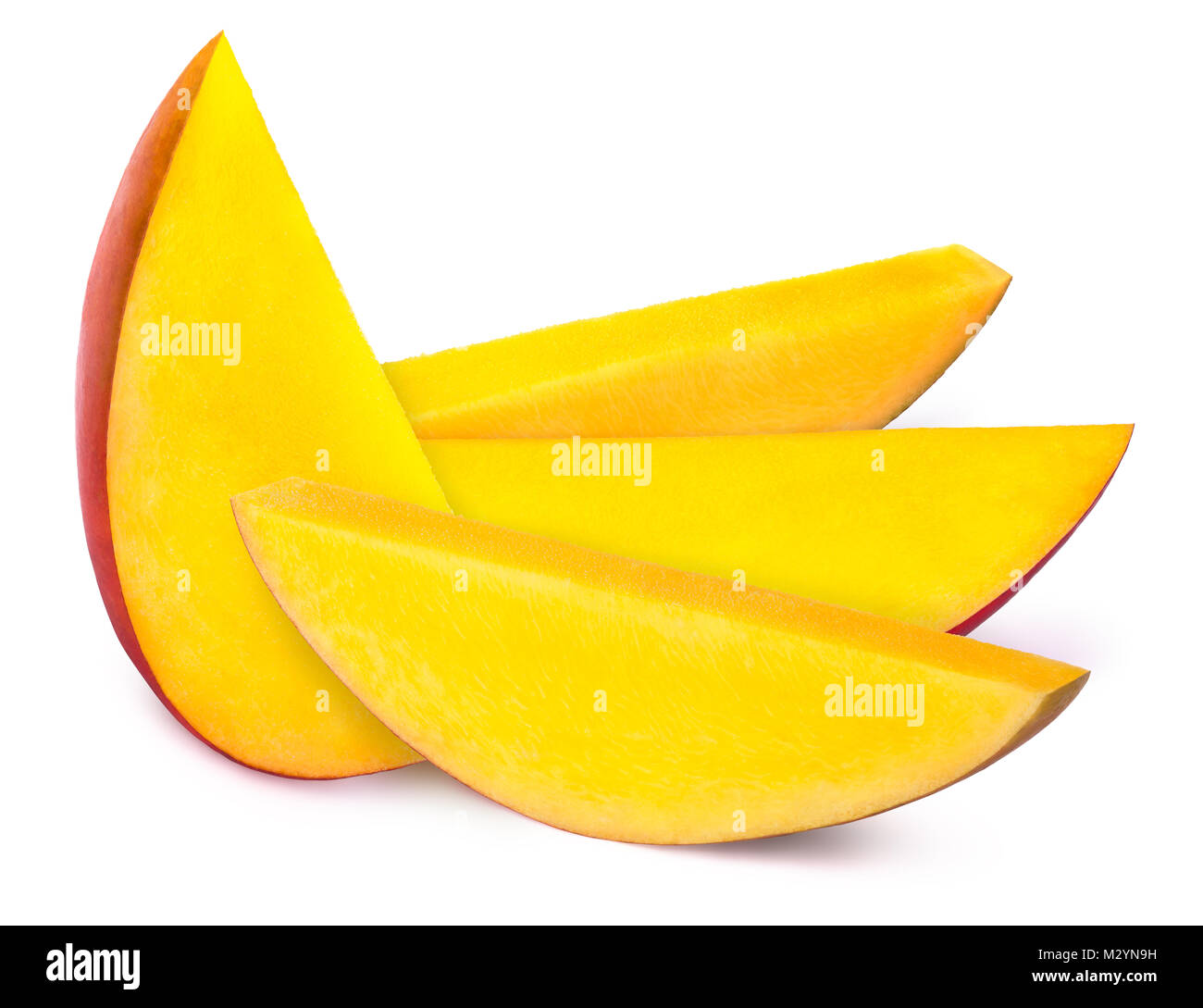 Four mango slices isolated Stock Photo - Alamy