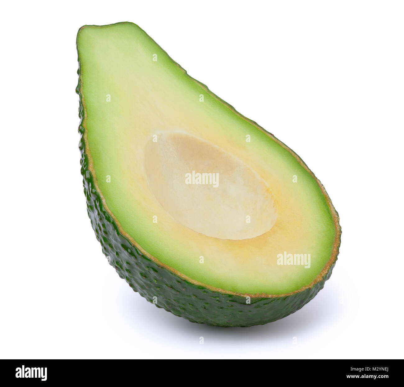 Avocado slice without stone isolated Stock Photo - Alamy