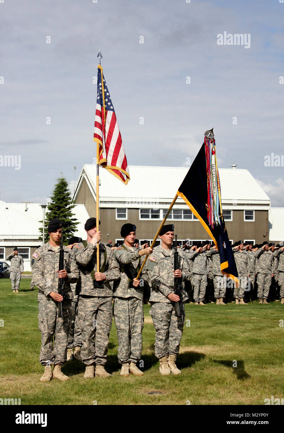 Soldiers of the 1st Battalion, 24th Infantry Division present the ...