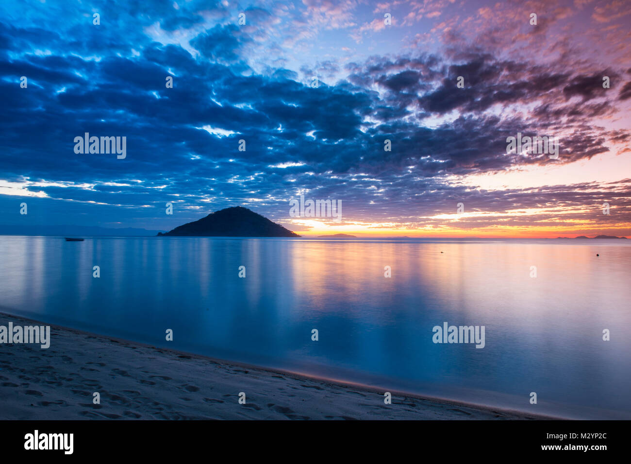 Sunset at Lake Malawi, Cape Maclear, Malawi, Africa Stock Photo - Alamy
