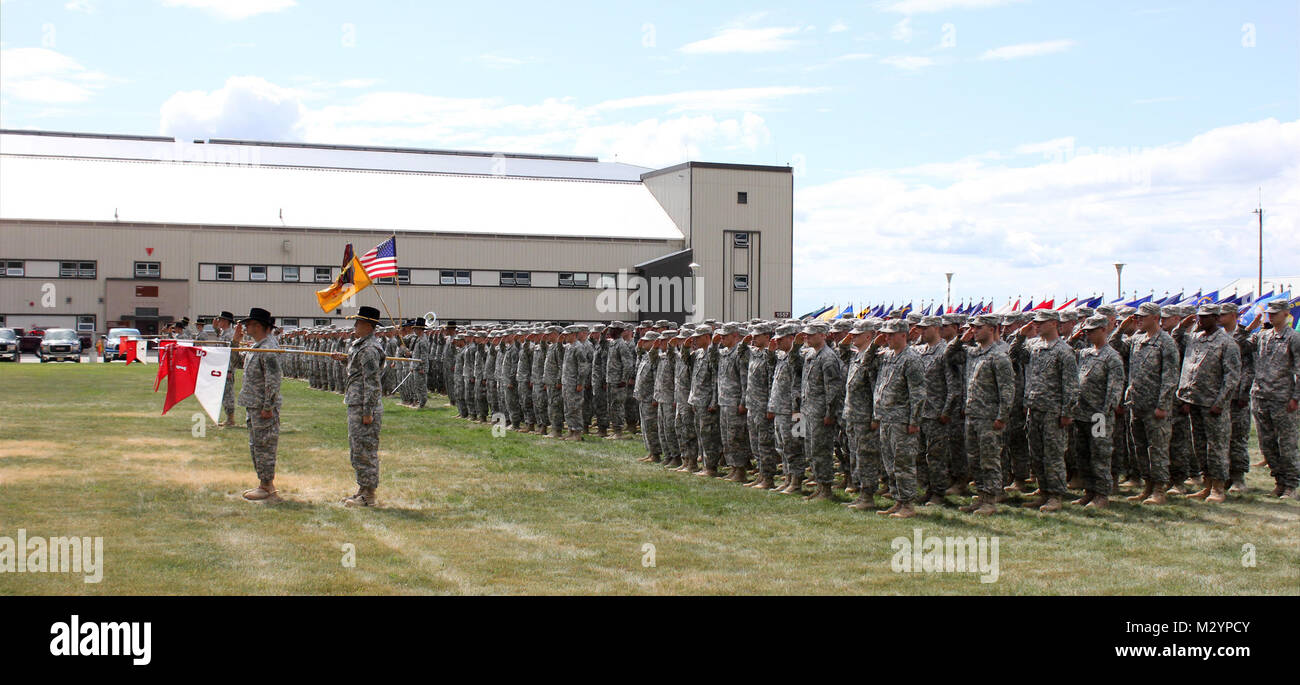 A formation of Soldiers assigned to the 5th Squadron, 1st Cavalry ...