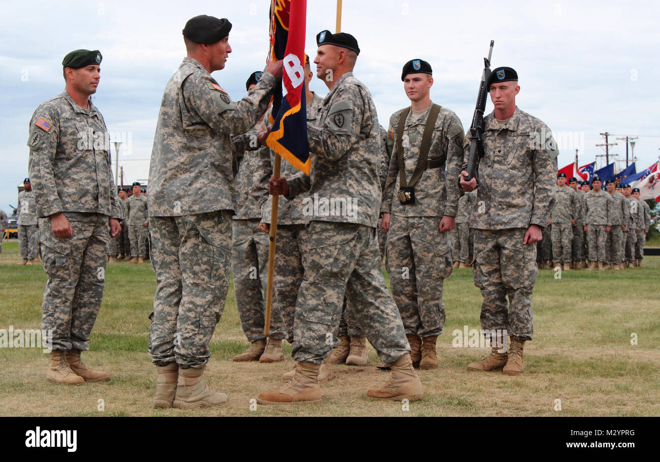 Lt. Col. Mark Adam, outgoing commander for the Brigade Troops Battalion ...