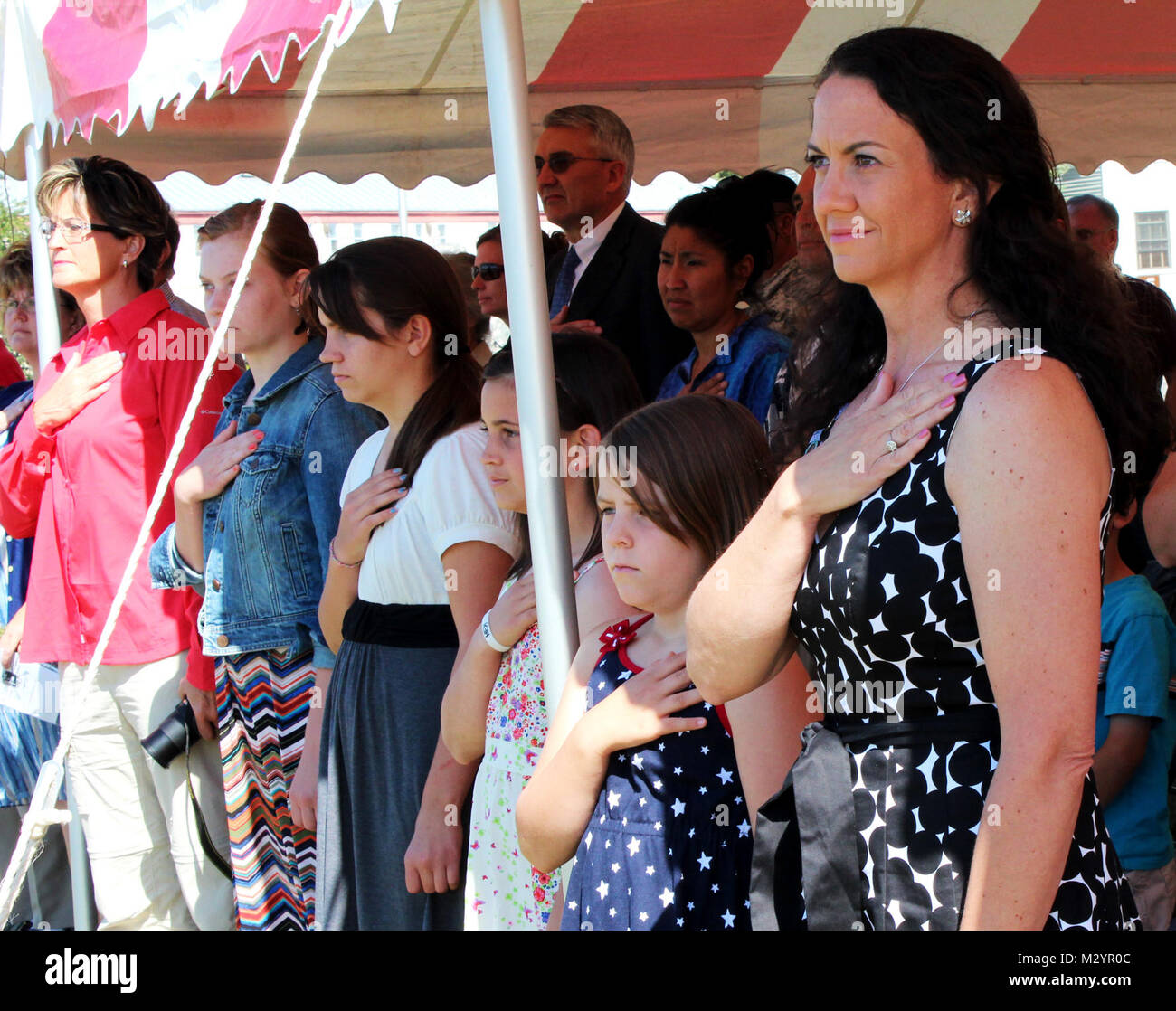 Katie Payne, wife of Lt. Col. Brian Payne, outgoing commander of the ...