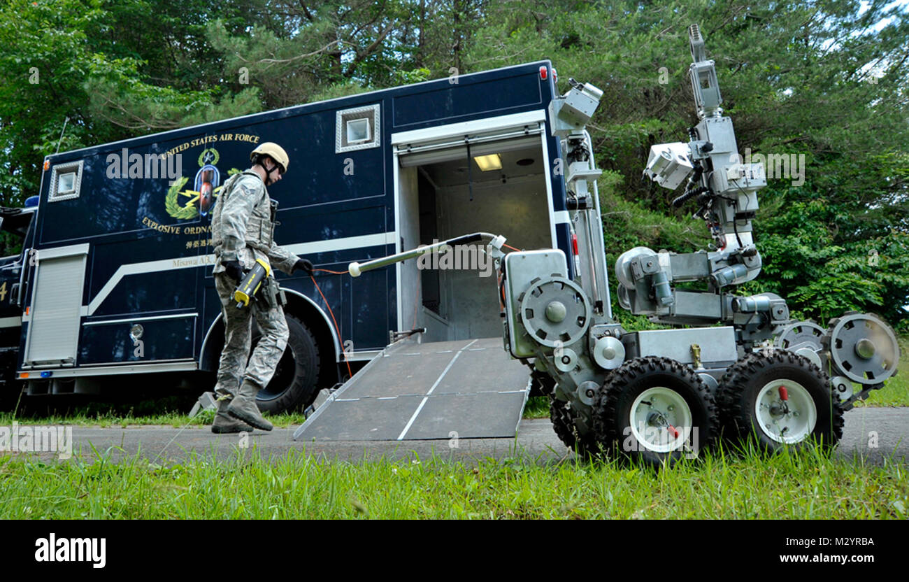 Helps unload an Emergency Management Exercise (EOD) robot during an EOD ...