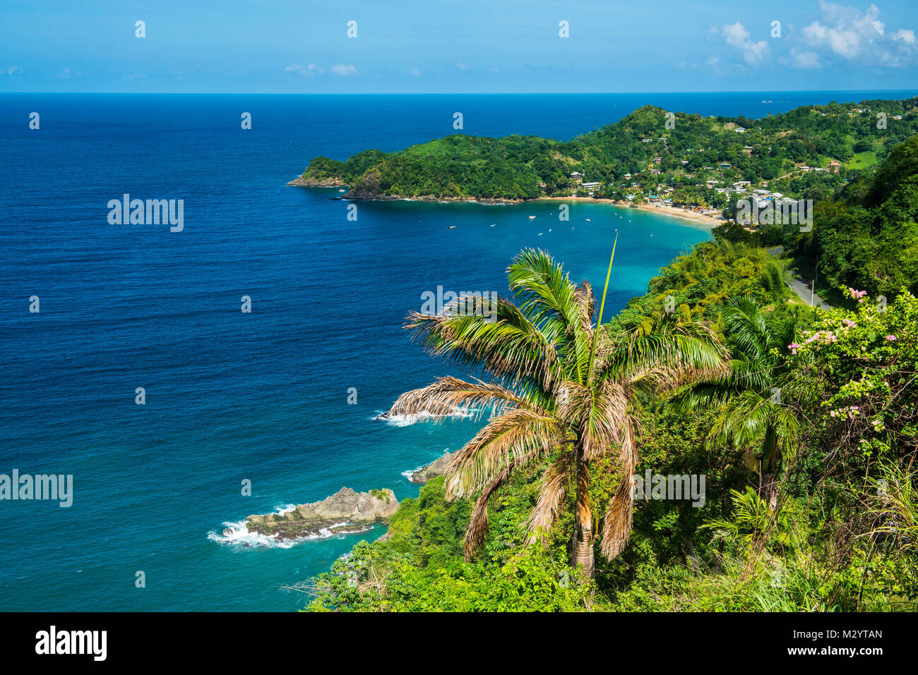 View over the bay of castara hi-res stock photography and images - Alamy