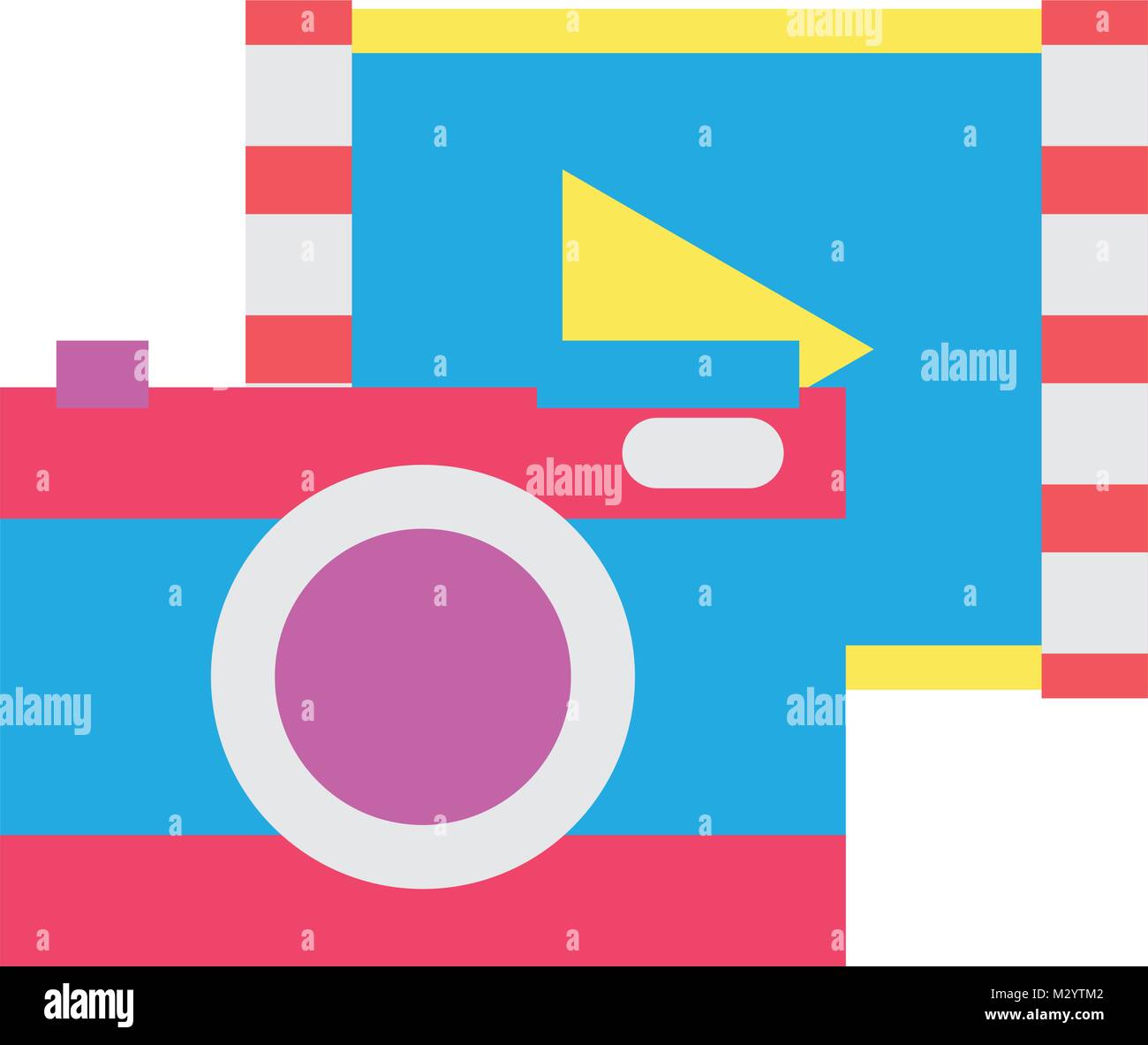 colorful digital camera technology with play video Stock Vector Image ...