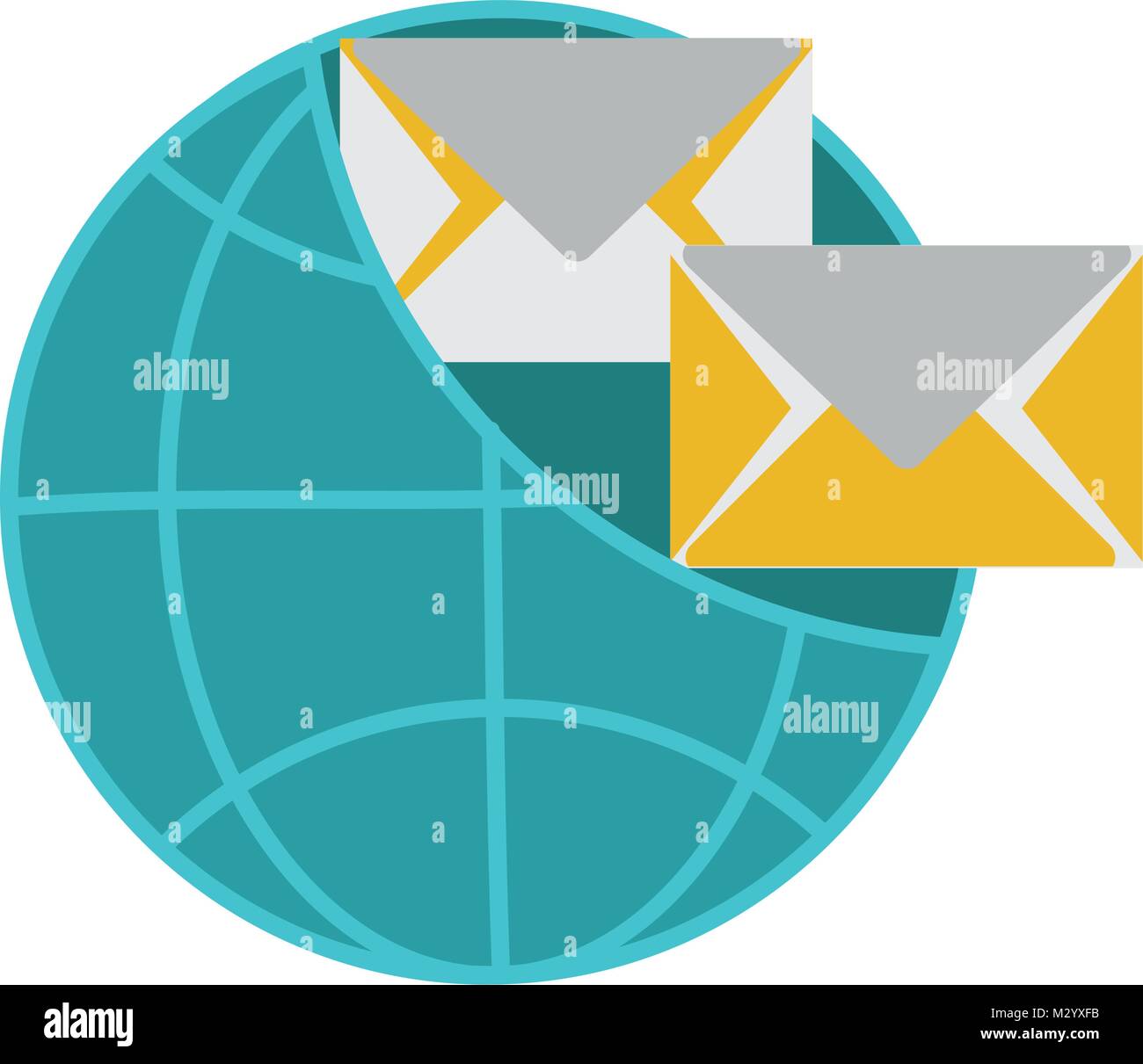 colorful global connection with e-mail letter message Stock Vector ...