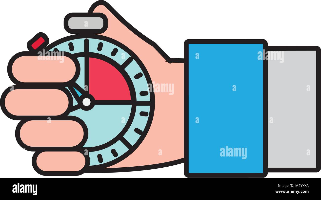 hand man with chronometer time object Stock Vector Image & Art - Alamy