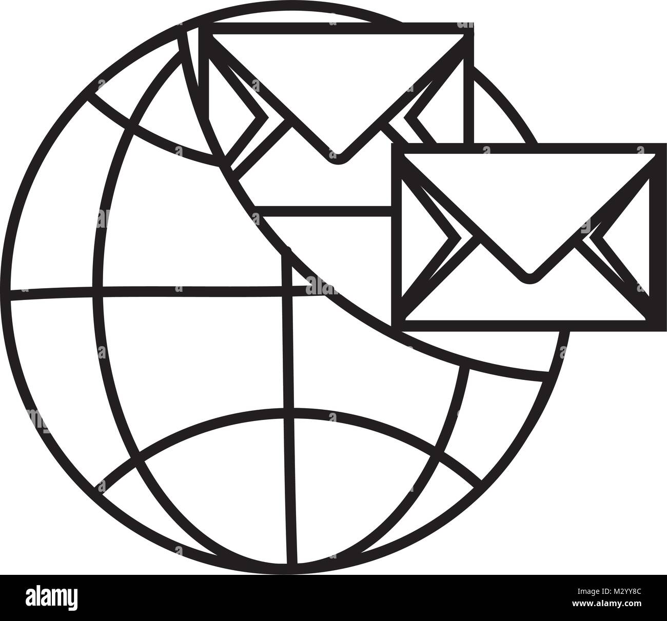 line global connection with e-mail letter message Stock Vector Image ...