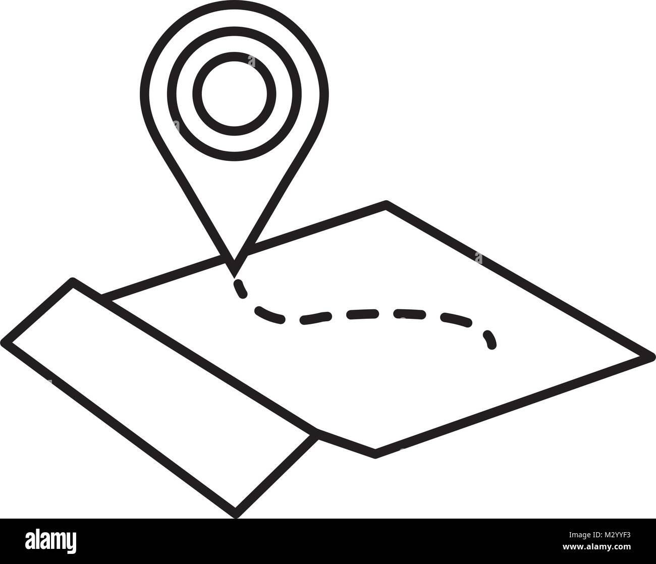 line geography global map with location symbol Stock Vector Image & Art ...