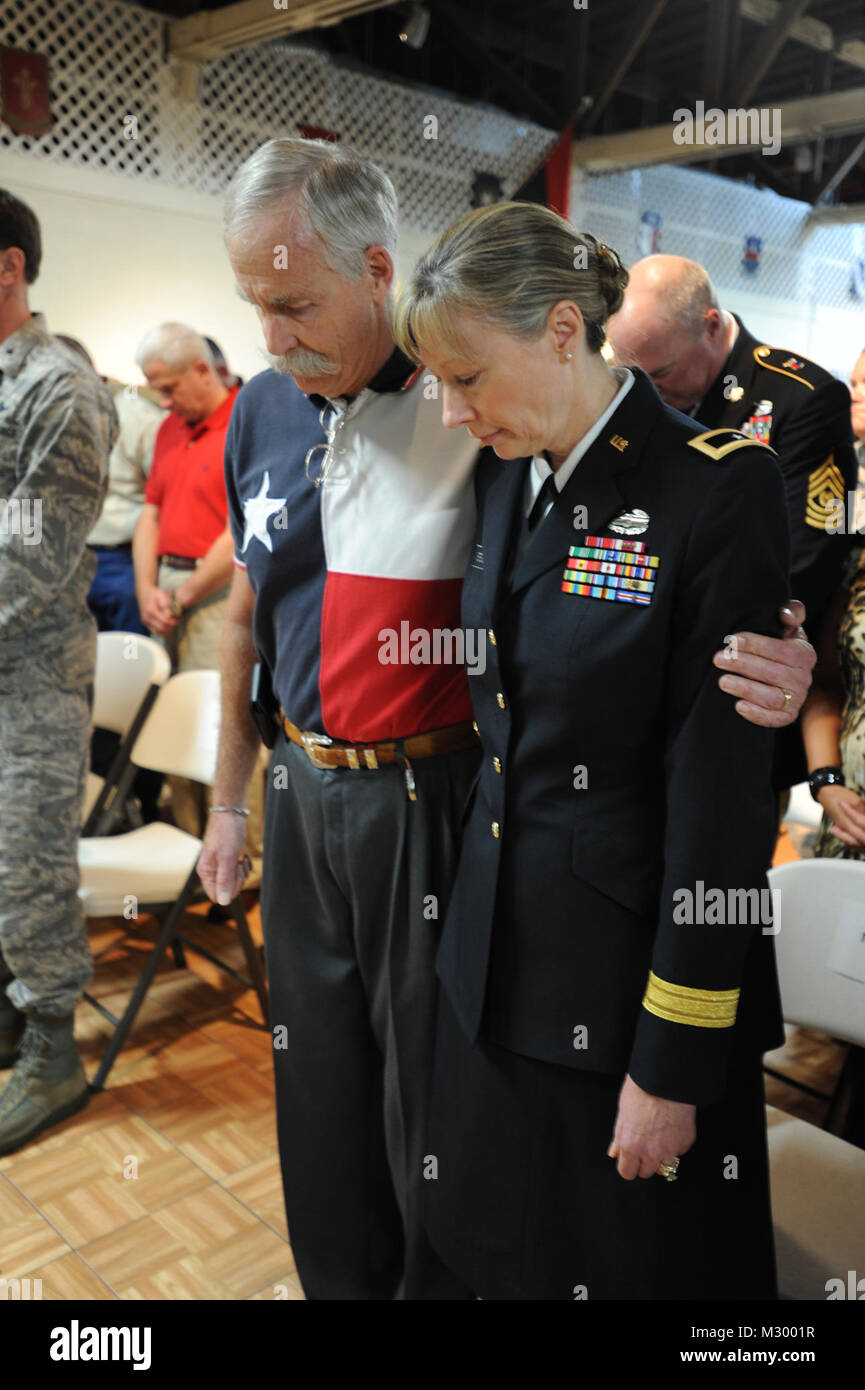 Maj. Gen. Joyce L. Stevens and her husband, Col. (Ret) Stryker, bow ...