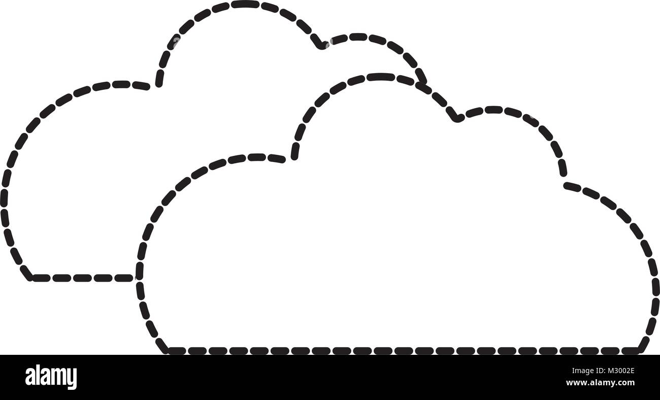 dotted shape nature clouds weather in the sky icon Stock Vector Image ...