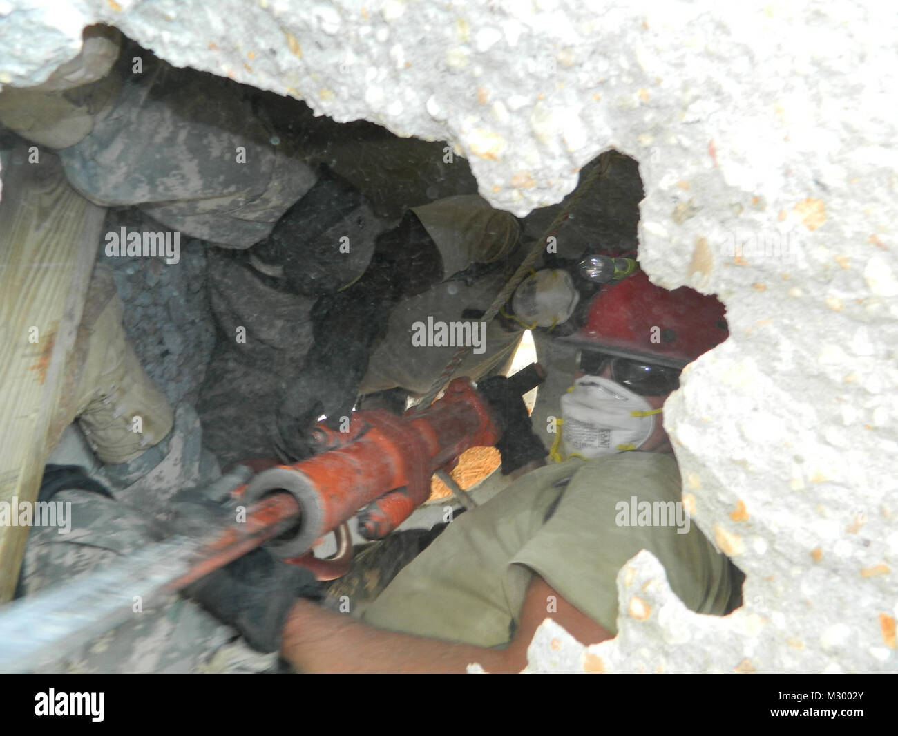 Soldiers operate jackhammer during Operation Vigilant Guard 2012 by ...