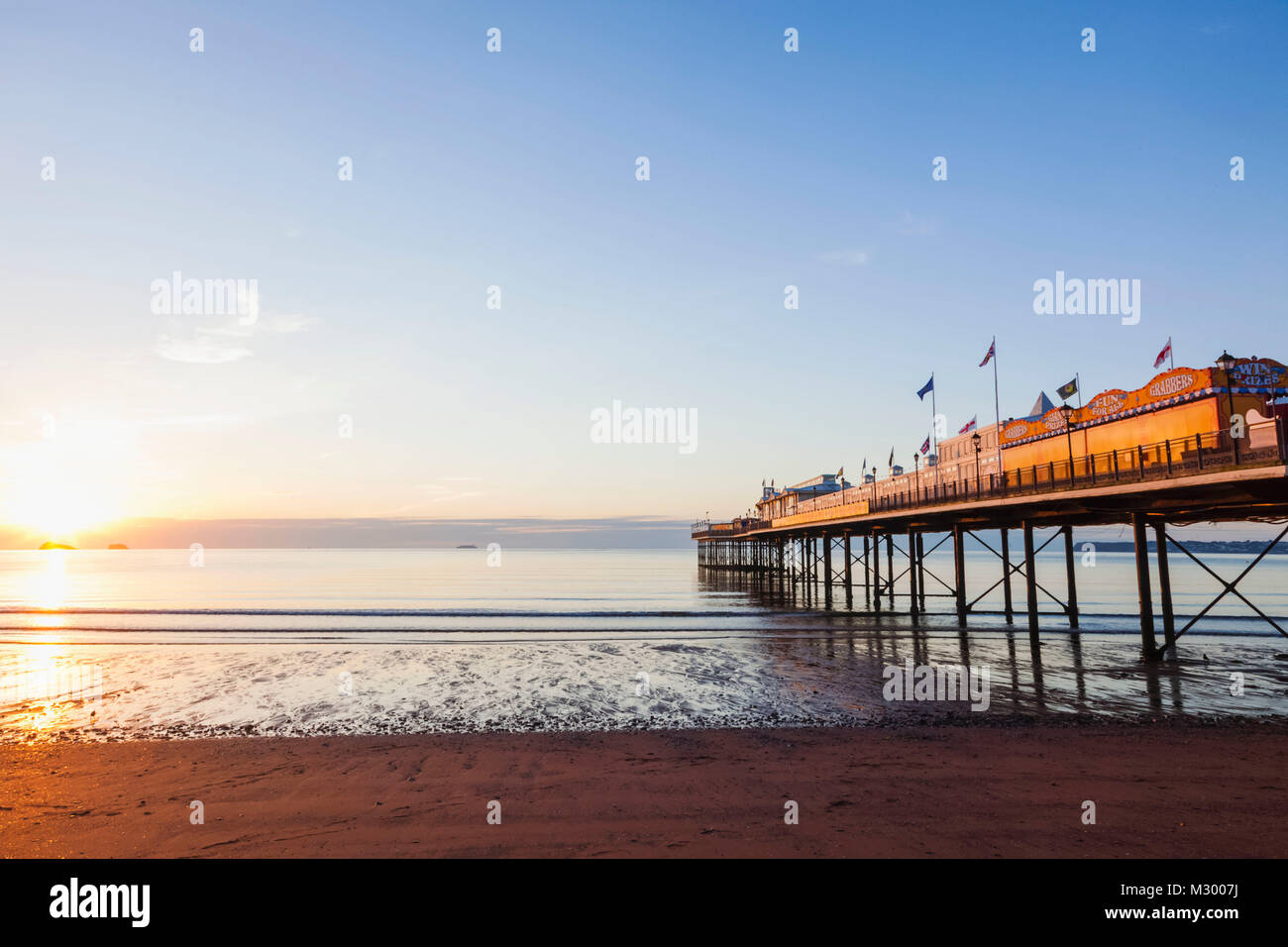 England, Devon, Paignton Pier and Beach Stock Photo - Alamy