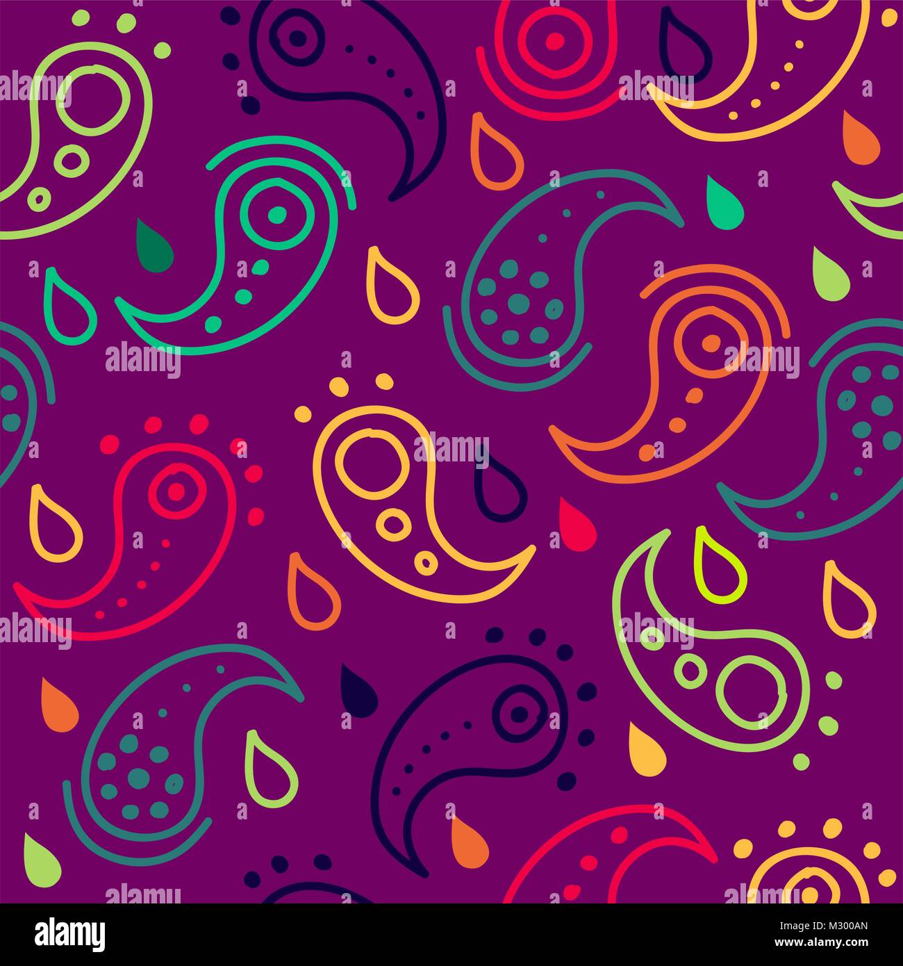 Paisley pattern seamless vector hi-res stock photography and images - Alamy