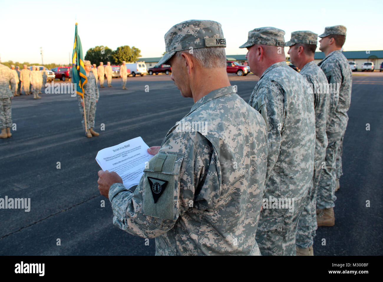 Soldiers at Camp Gruber are given their new unit patch. Camp Gruber ...
