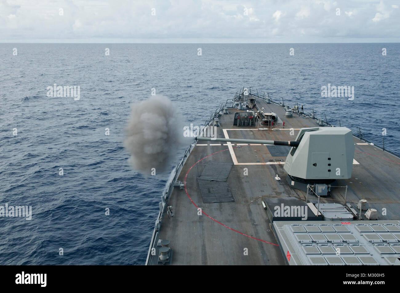 MK-45 5-inch 54 caliber lightweight gun fired during a live exercise by ...