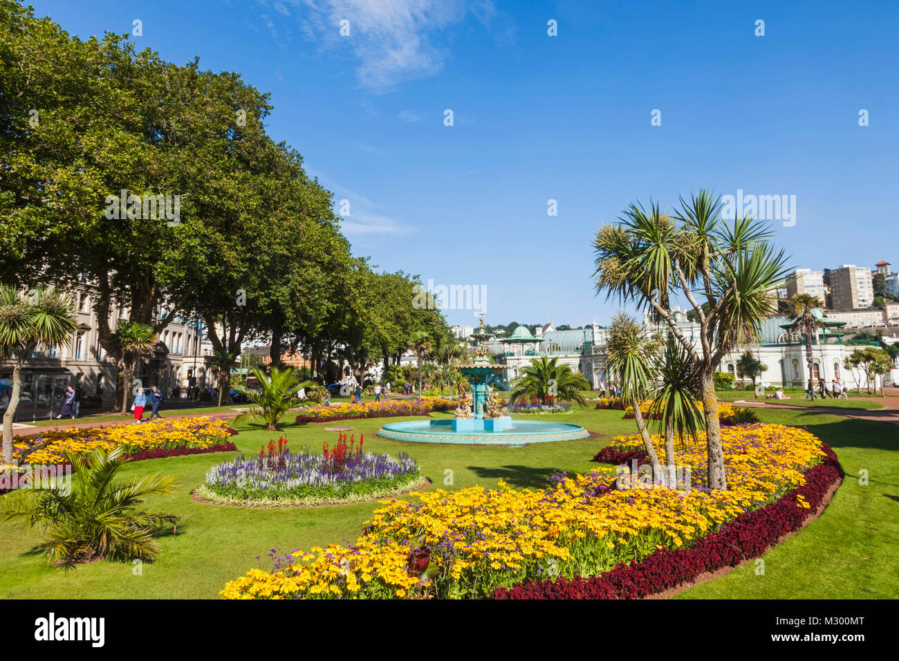 England, Devon, Torquay, The Princess Gardens, Victorian Fountain Stock ...