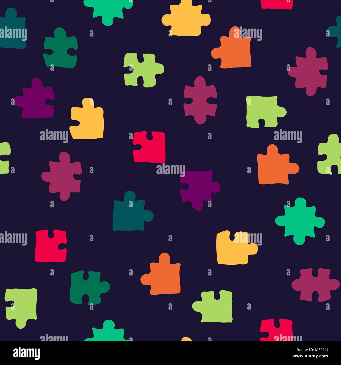 vector abstract seamless puzzle pattern Stock Vector Image & Art - Alamy