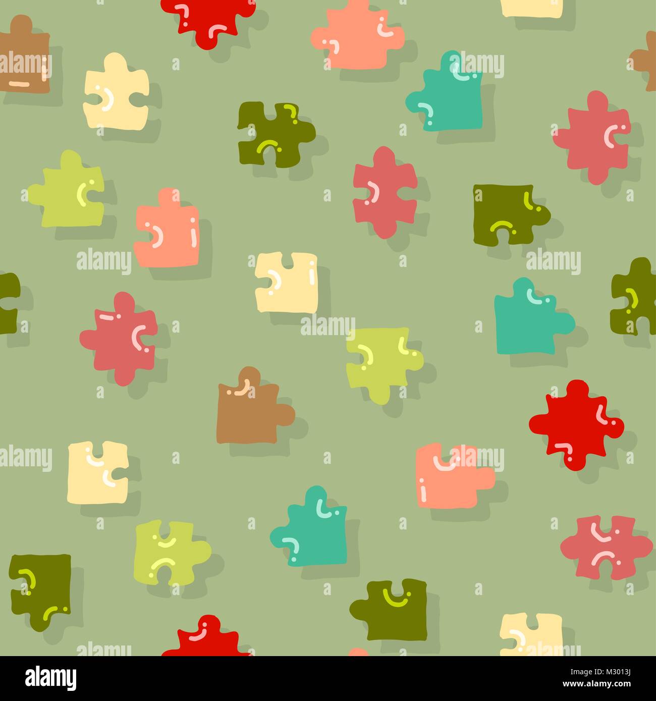 vector abstract seamless puzzle pattern Stock Vector Image & Art - Alamy