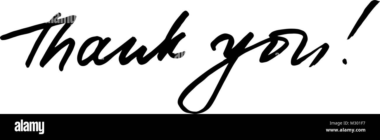 vector handwritten brush lettering, thank you words Stock Vector Image ...
