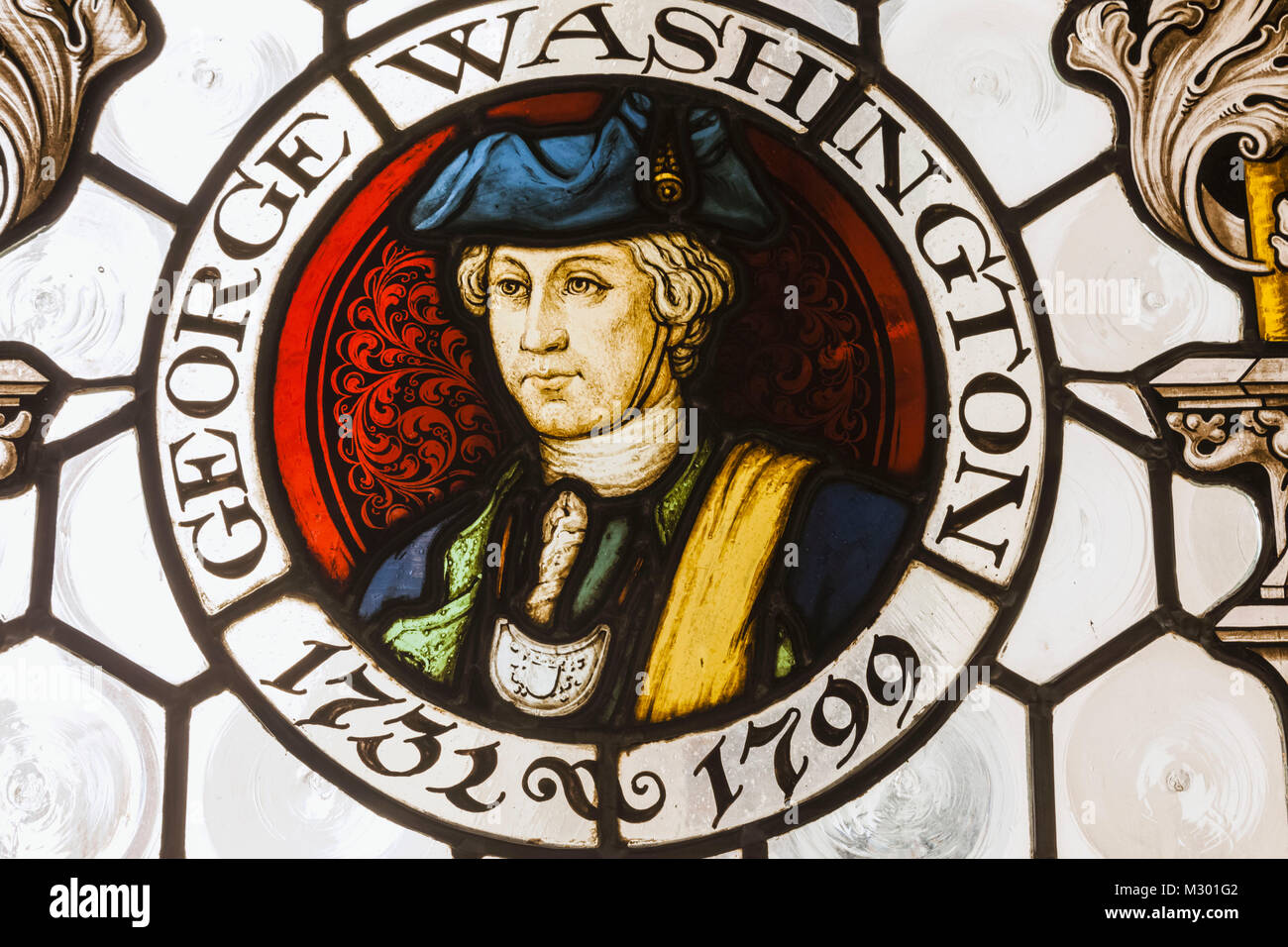 Stained glass window depicting george washington hi-res stock ...