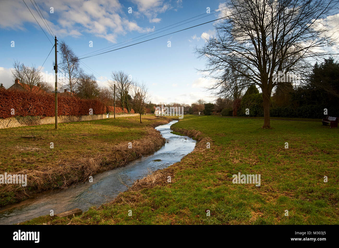 Stream running through the village of Settrington Near Malton, North ...