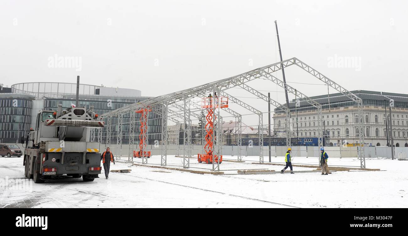 Building site of the Monument to the Victims of Smolensk disaster plane ...