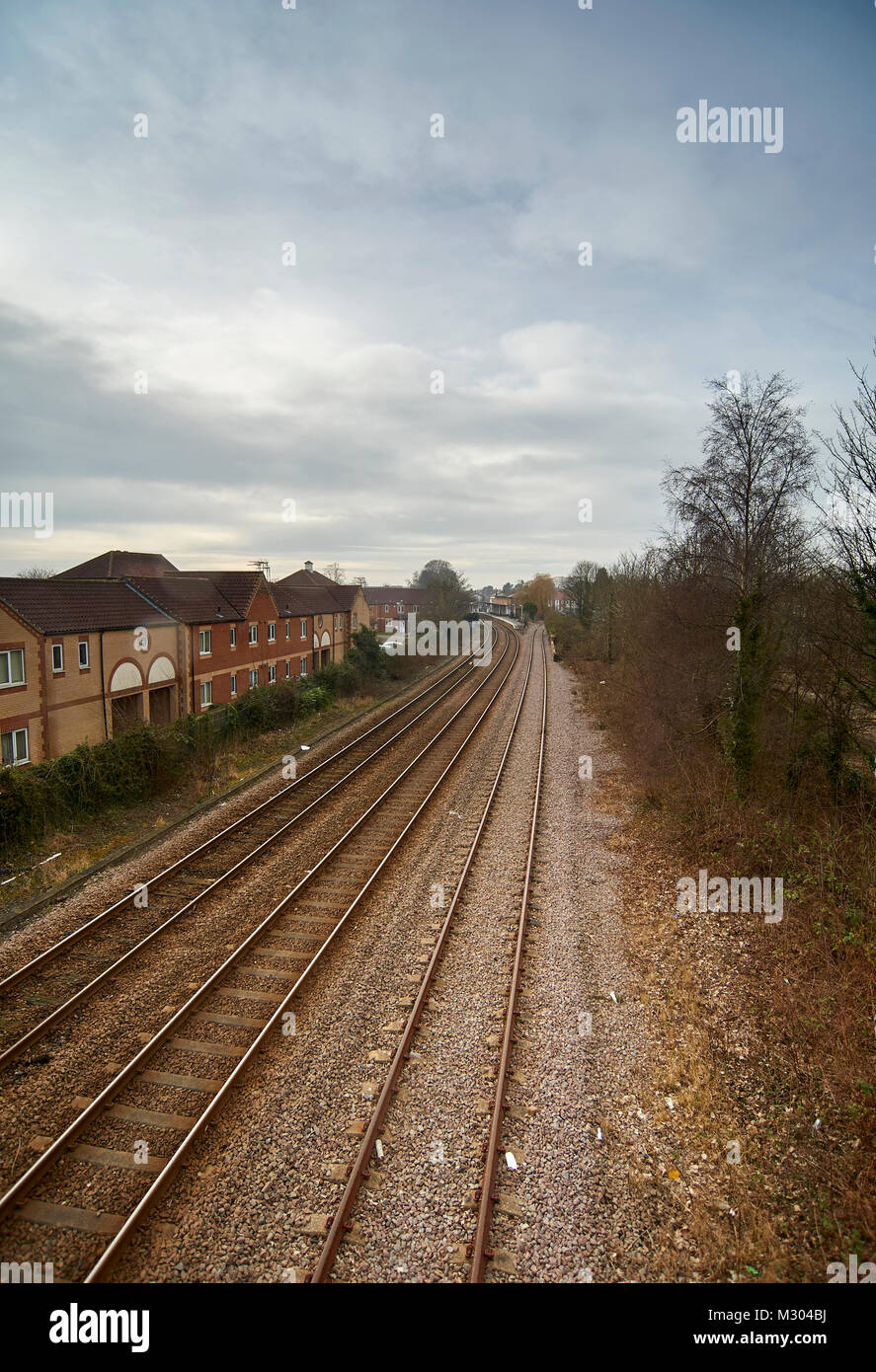 Brown Field Railway side development Stock Photo - Alamy