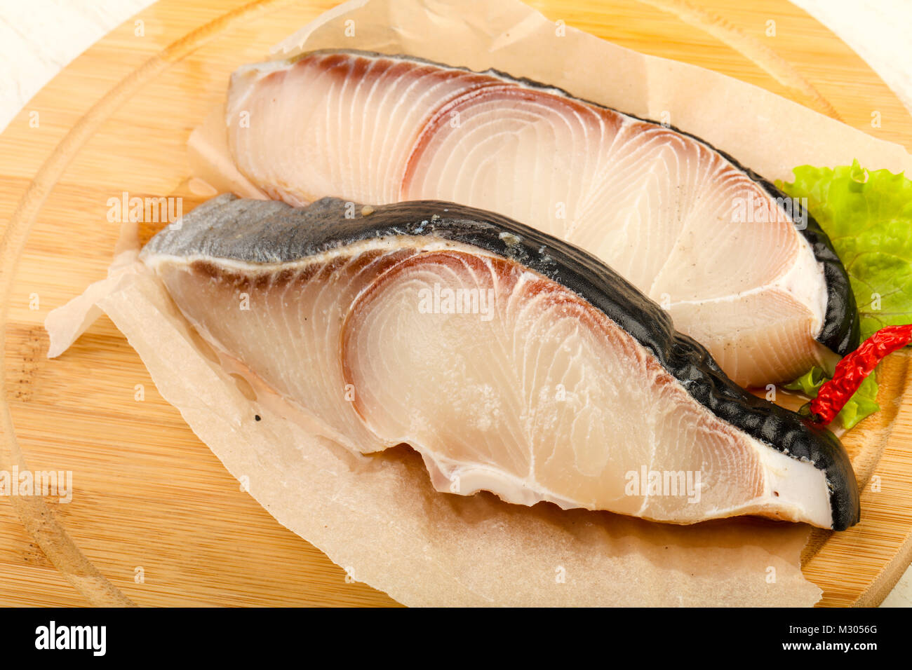 Raw juicy shark steak ready for grill Stock Photo - Alamy