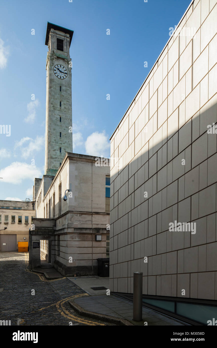 Clock tower at SeaCity Museum in Southampton, England Stock Photo - Alamy
