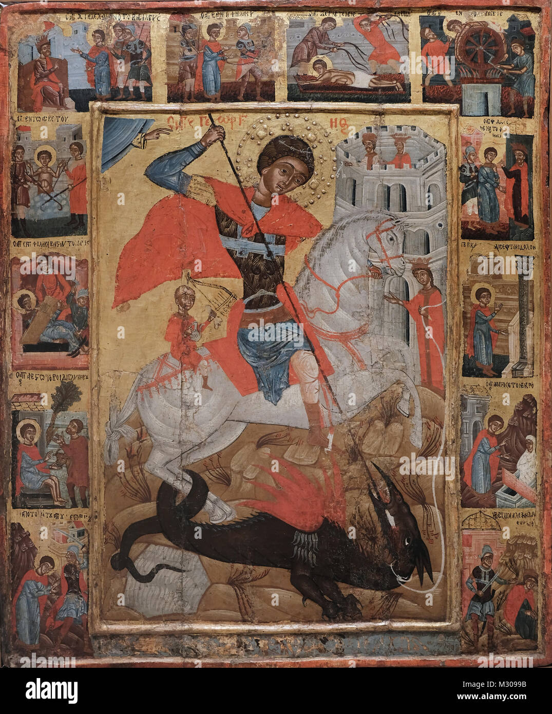 Religious painting titled Saint George and scenes from his life from ...
