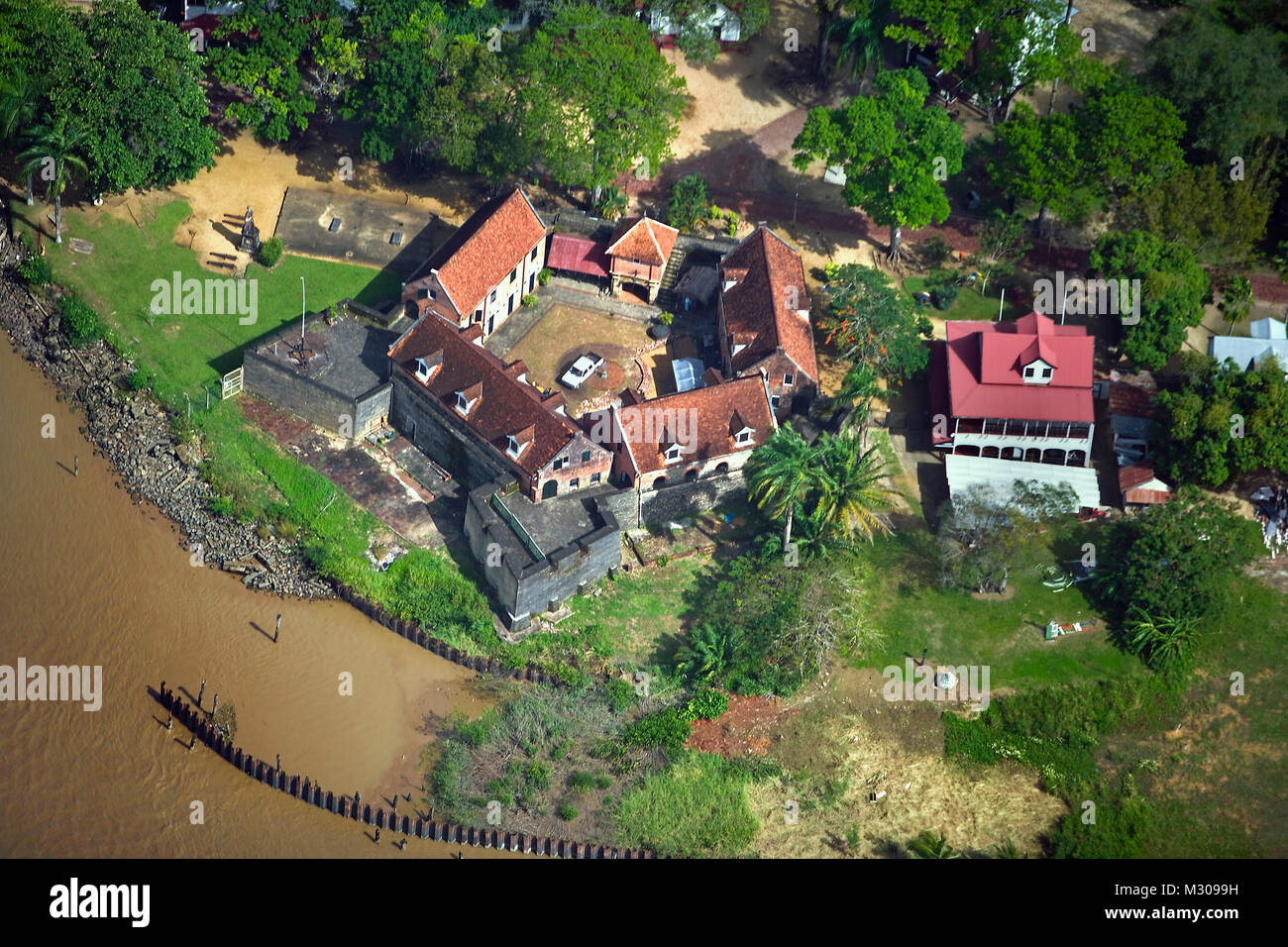 Suriname, Paramaribo, Aerial view old fort called Zeelandia Stock Photo ...