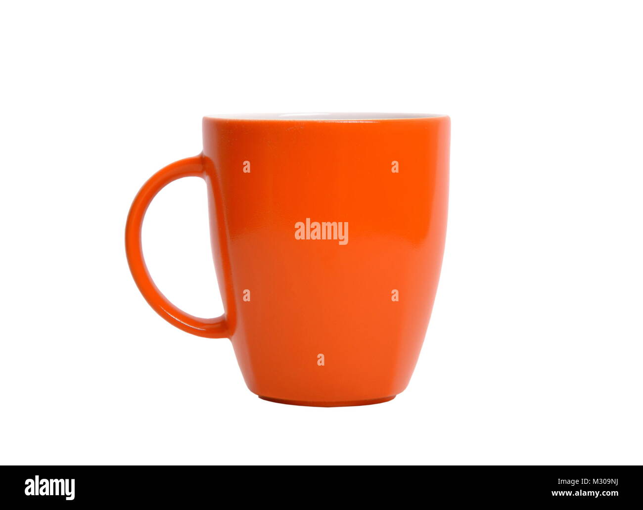 Orange cup on a white background Stock Photo - Alamy
