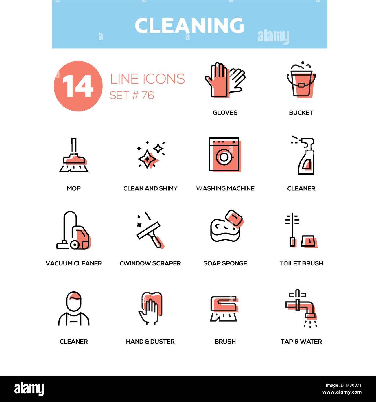 Cleaning window black line Stock Vector Images - Alamy