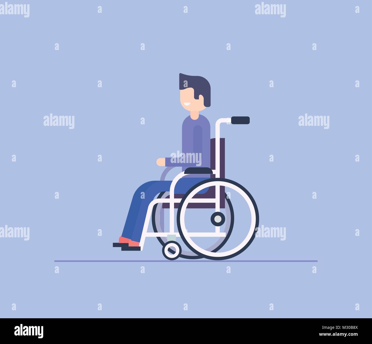 Man in a wheelchair - modern flat design style isolated illustration ...