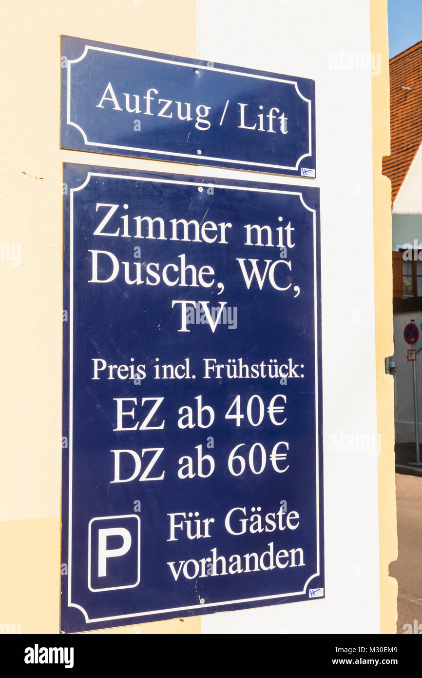Hotel price list sign hi-res stock photography and images - Alamy