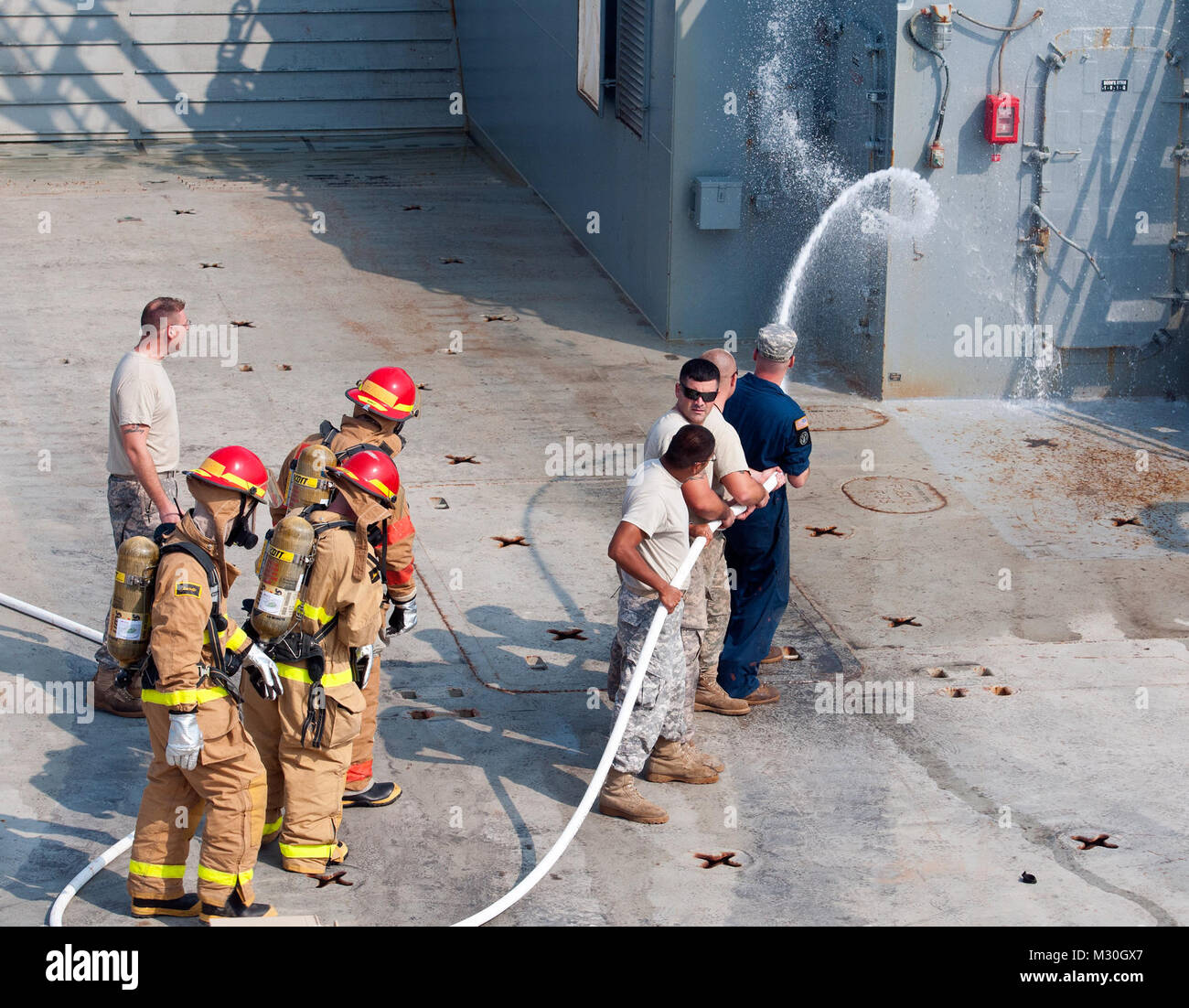 Fire Drill by 316th ESC Stock Photo - Alamy