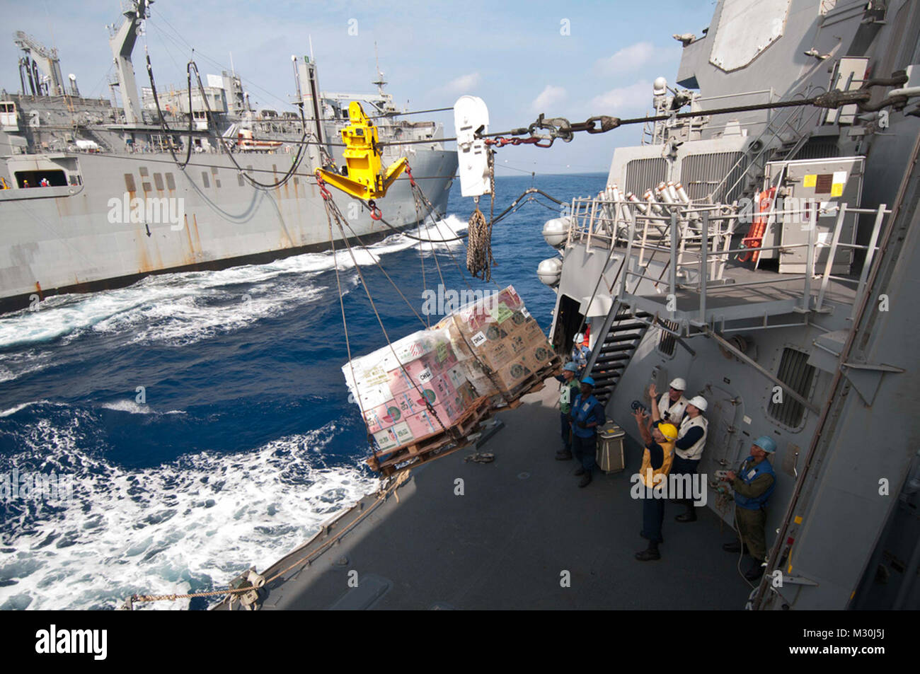 Guided-missile destroyer USS Mustin conducts replenishment by #PACOM ...