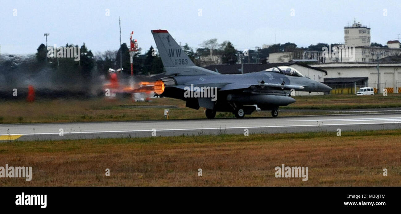 F-16 Fighting Falcon aircraft takes off during Keen Sword. Keen Sword ...