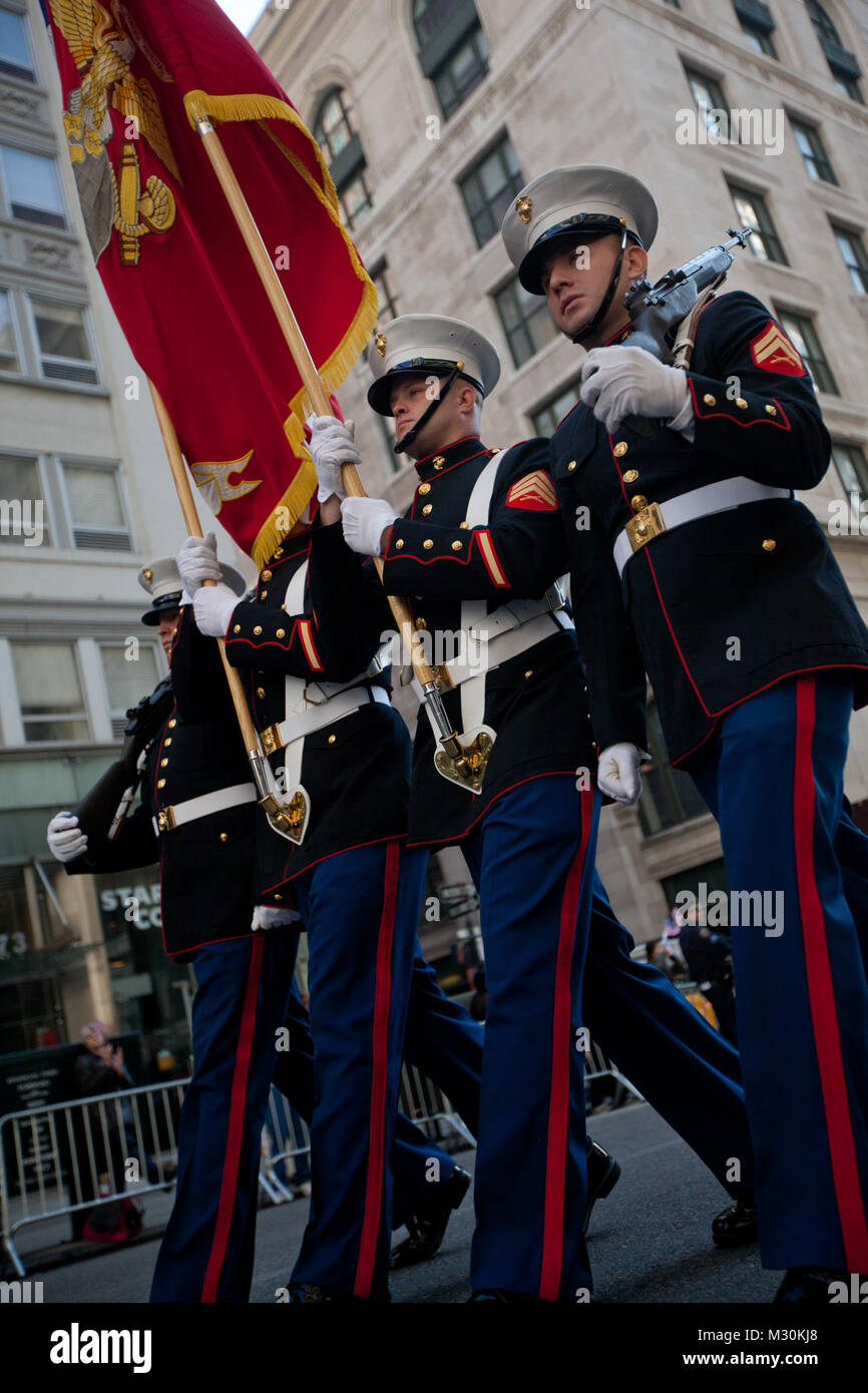 NEW YORK -- A Marine color guard from 6th Communications Battalion ...