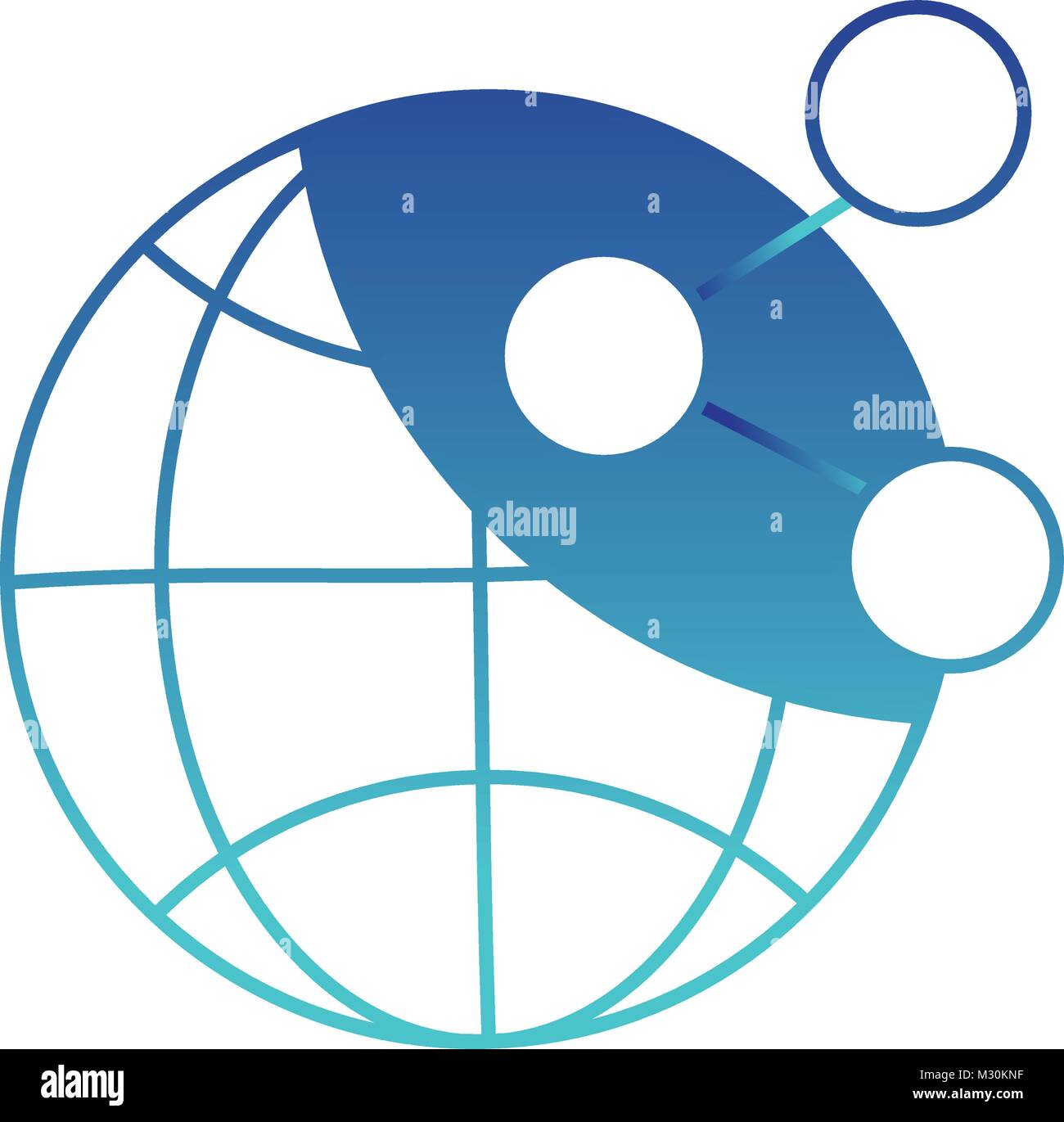 blue line global connection with share social media Stock Vector Image ...