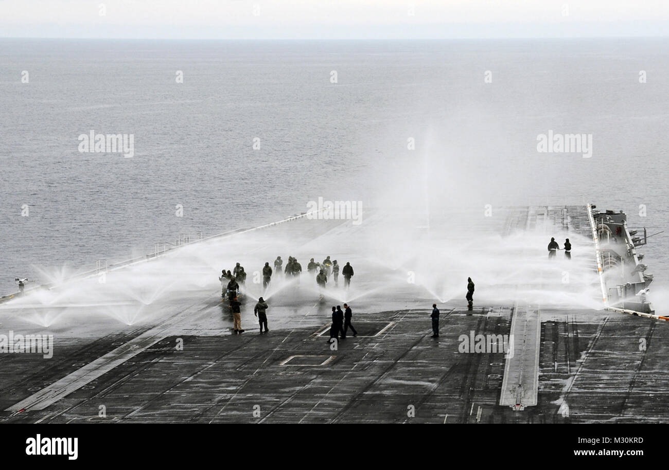 USS Nimitz wash-down on the flight deck by #PACOM Stock Photo - Alamy