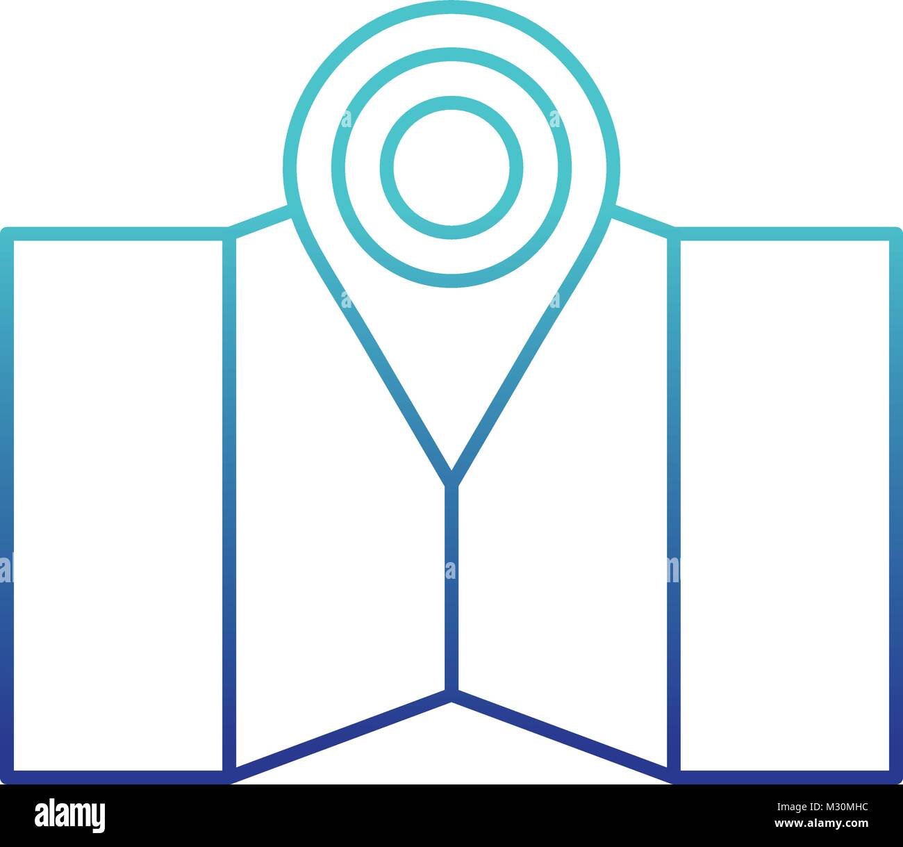blue line global atlas map with location symbol Stock Vector Image ...