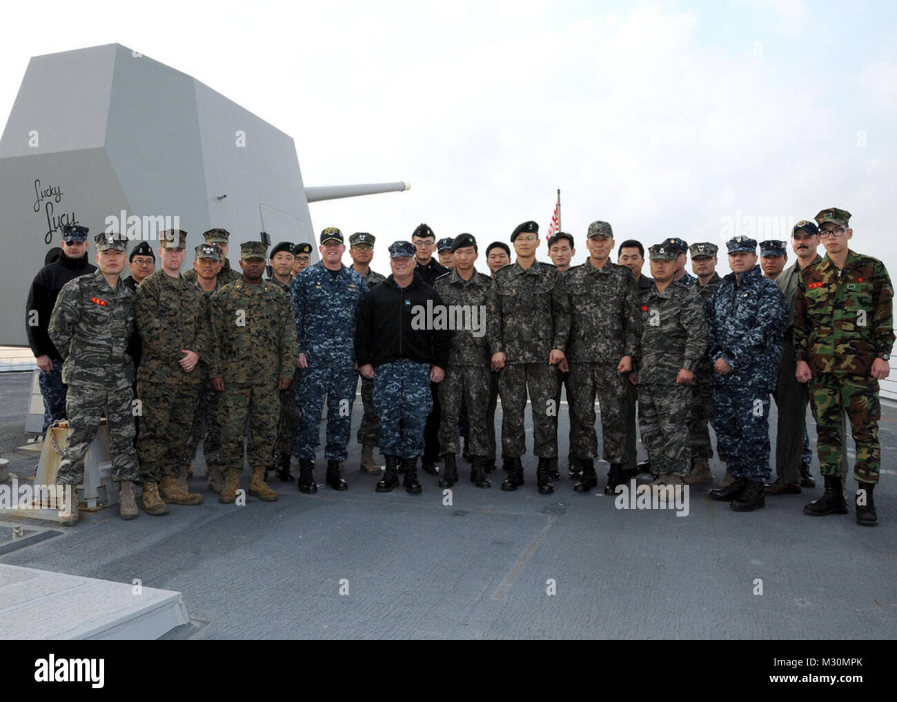 US ROK members pose for a picture aboard the USS Mustin by #PACOM Stock ...