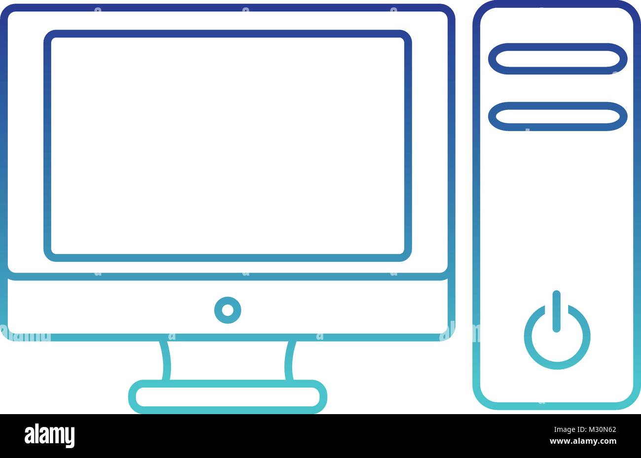 blue line electronic screen computer with cpu technology Stock Vector ...