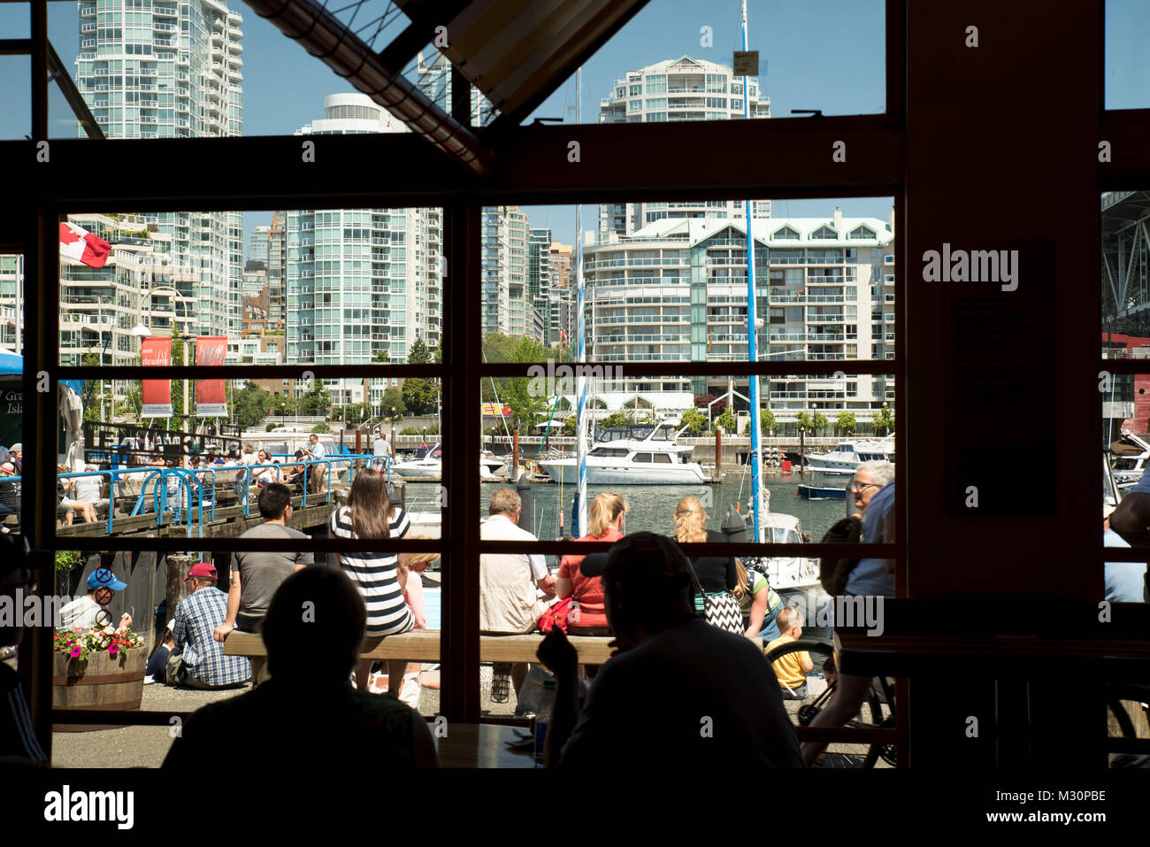 Vancouver, British Columbia, Canada. Looking out the window of the ...